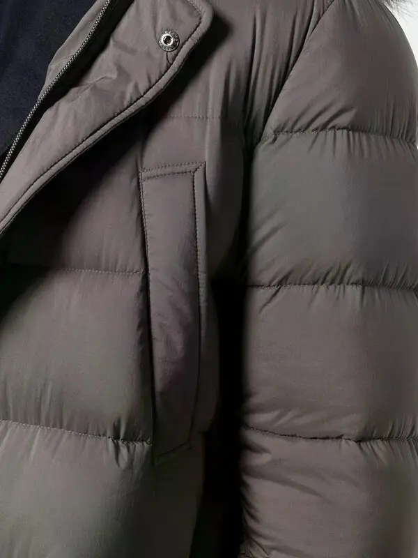 Herno Patch Pocket Fur-trimmed Puffer Coat