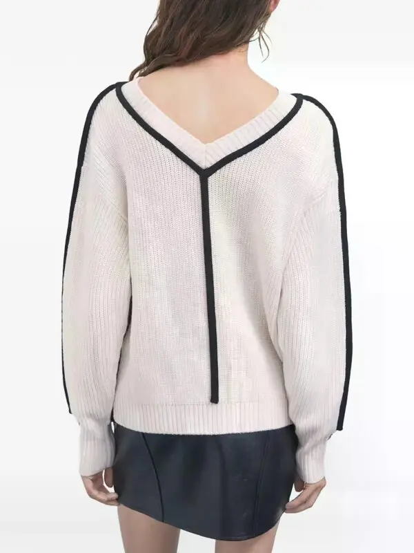 Patrizia Pepe Contrast-trim Zip-detail Sweatshirt