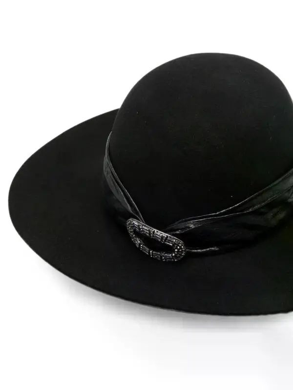 Ermanno Scervino Crystal-embellished Wide-brim Hat