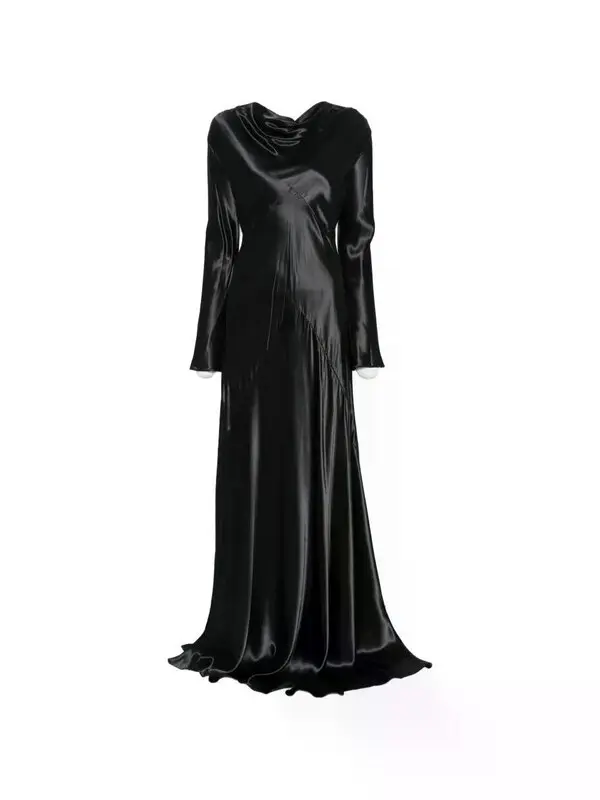 Erika Cavallini Open-back Satin Maxi Dress