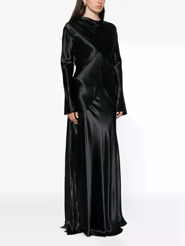 Erika Cavallini Open-back Satin Maxi Dress