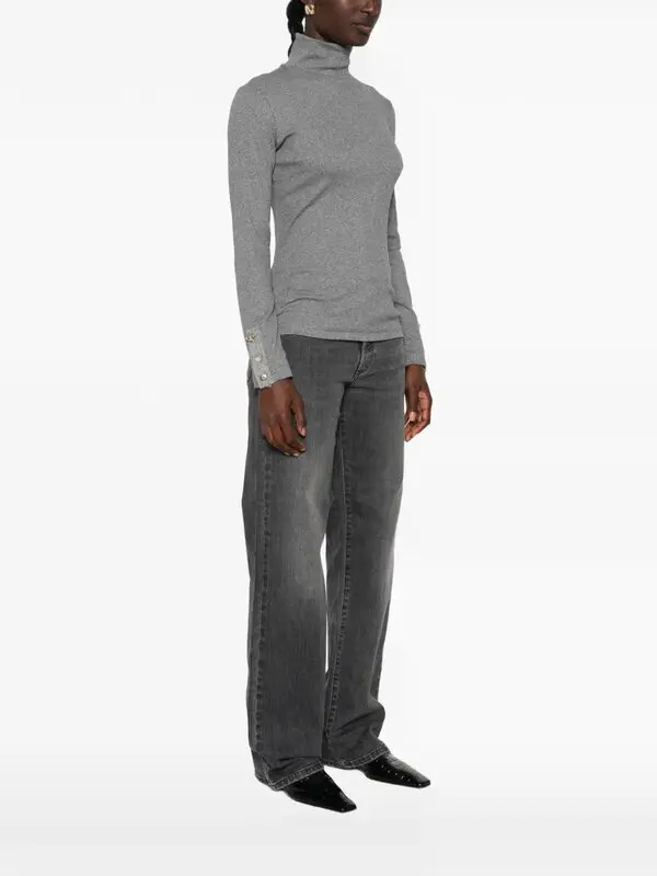 Fabiana Filippi Button-cuff Roll-neck T-shirt
