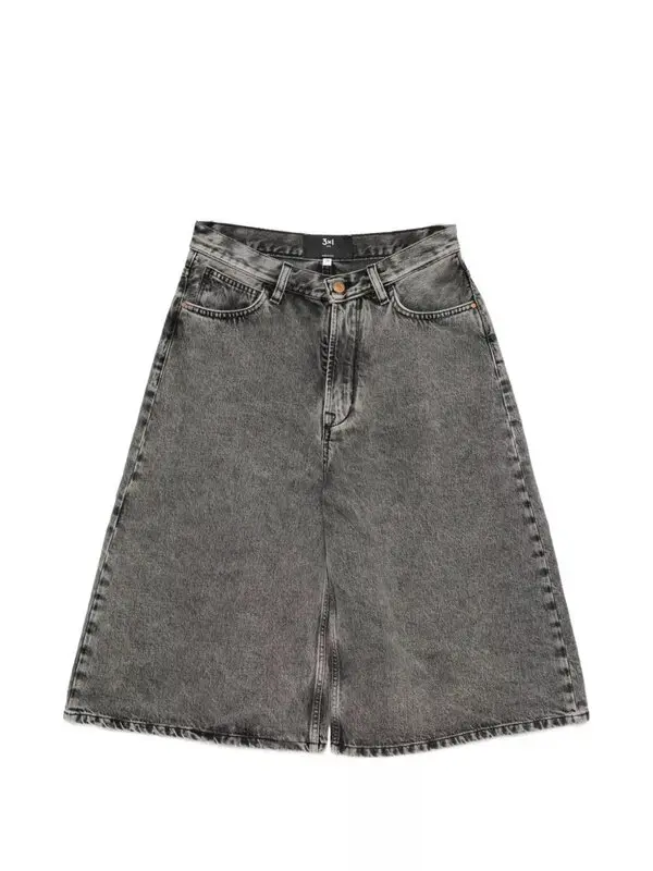3x1 Denim Bermuda Shorts - Grey