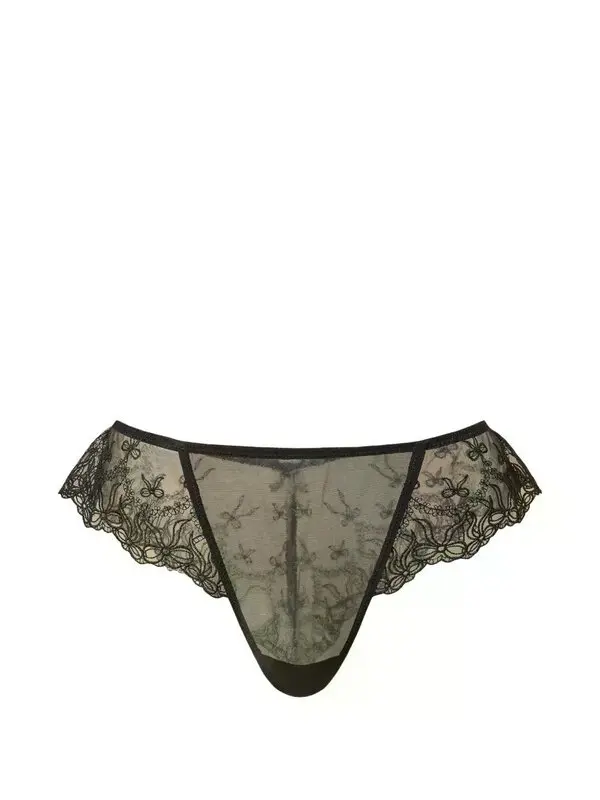 TWINSET Embroidered-tulle Brazilian Briefs With Bows