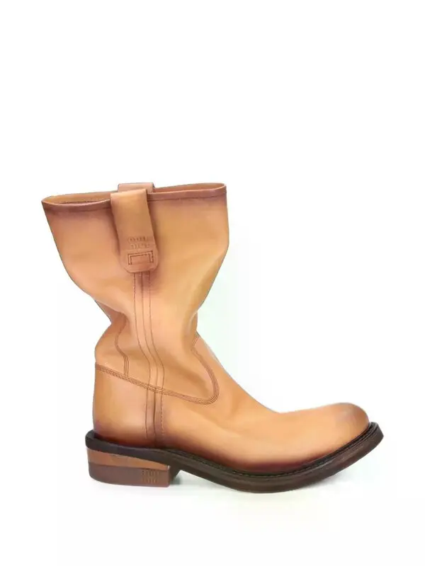 Miu Miu Foule Leather Booties
