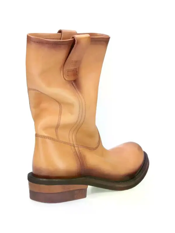 Miu Miu Foule Leather Booties
