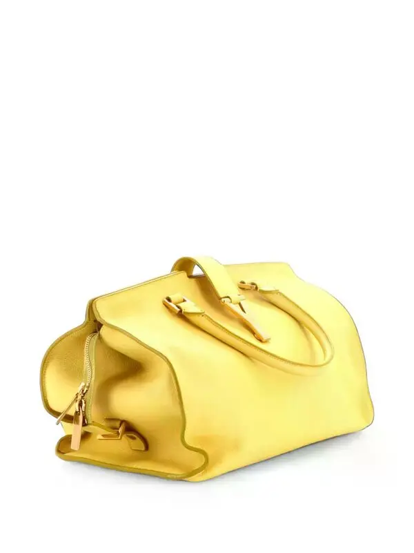 Saint Laurent Classic Y Cabas Leather Medium Tote Bag - Yellow