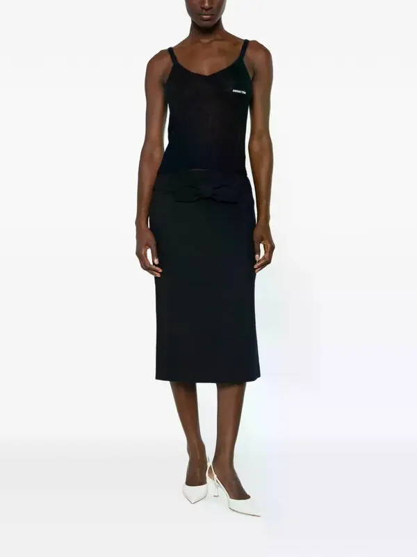 SHUSHU/TONG Ribbed Logo-embroidered Top