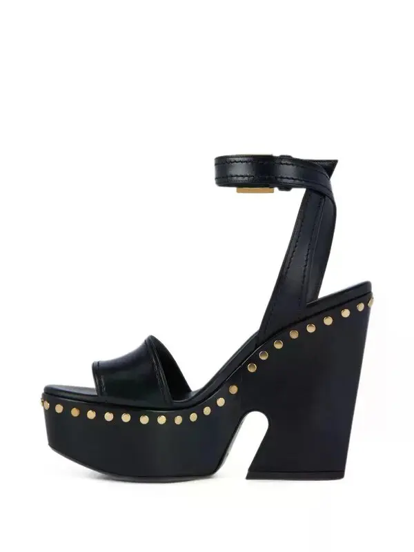 Givenchy Clog Platform Sandals In Leather With Studs Detail