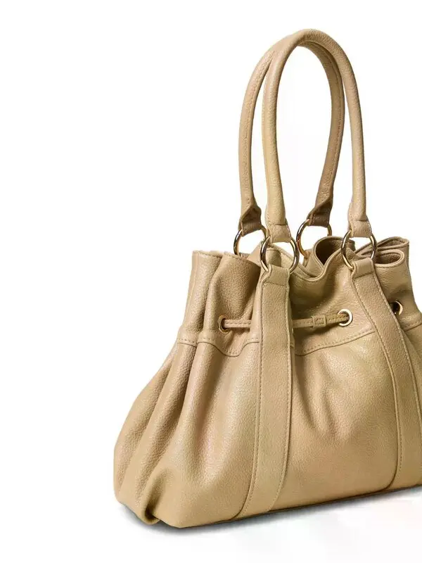 TWINSET Drawstring Grained Tote Bag - Neutrals