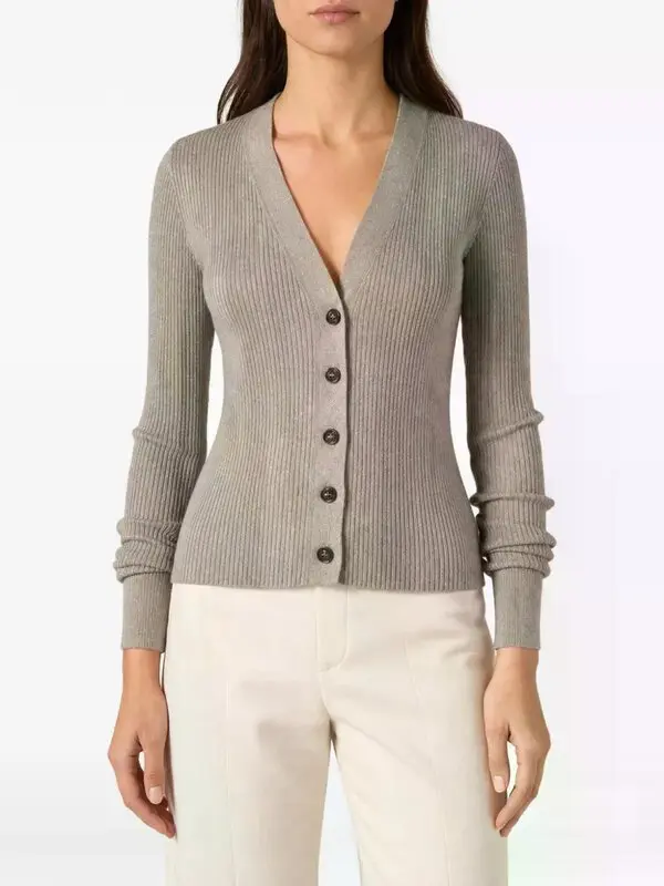 Brunello Cucinelli Ribbed-knit V-neck Cardigan
