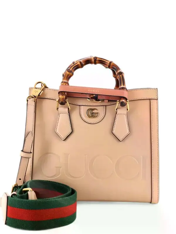 Gucci Diana Nm Bamboo Handle Leather Small Tote Bag