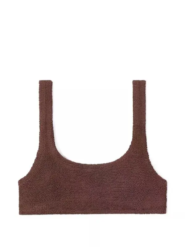 MC2 SAINT BARTH Naima Crinkle Bikini Top - Brown