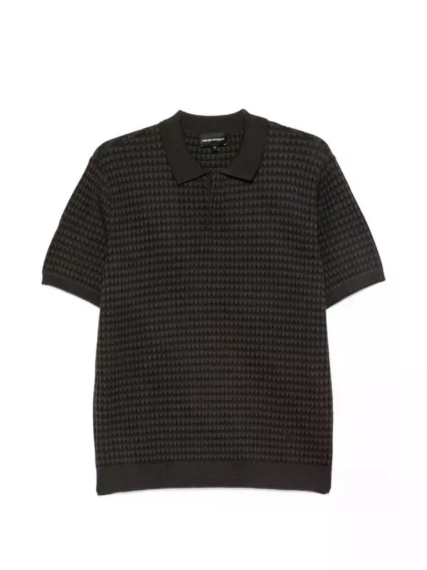 Emporio Armani Waffle-knit Short-sleeve Polo Shirt