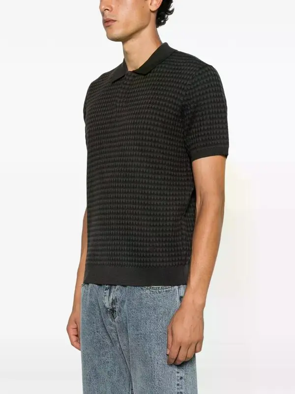 Emporio Armani Waffle-knit Short-sleeve Polo Shirt