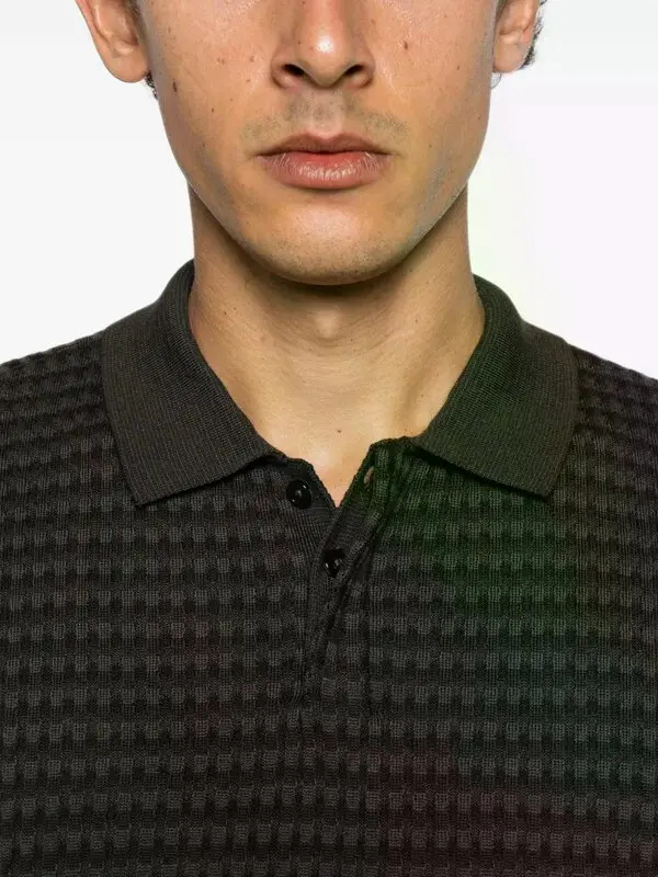 Emporio Armani Waffle-knit Short-sleeve Polo Shirt