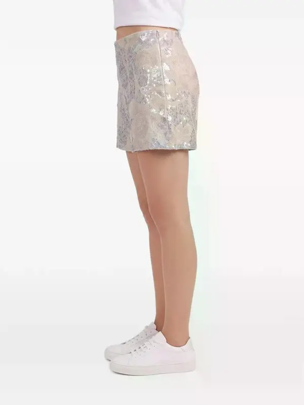 Brunello Cucinelli Sequin-embellished Floral-embroidered Shorts
