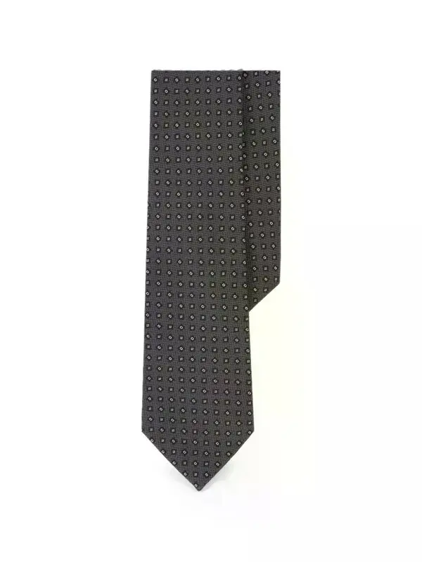 Boggi Milano Tie Jacquard Micro Patterned Silk