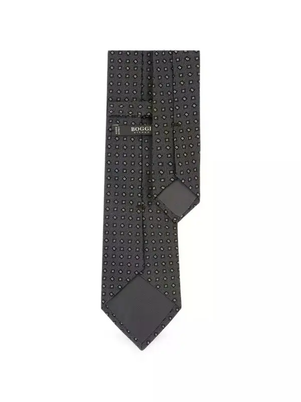 Boggi Milano Tie Jacquard Micro Patterned Silk