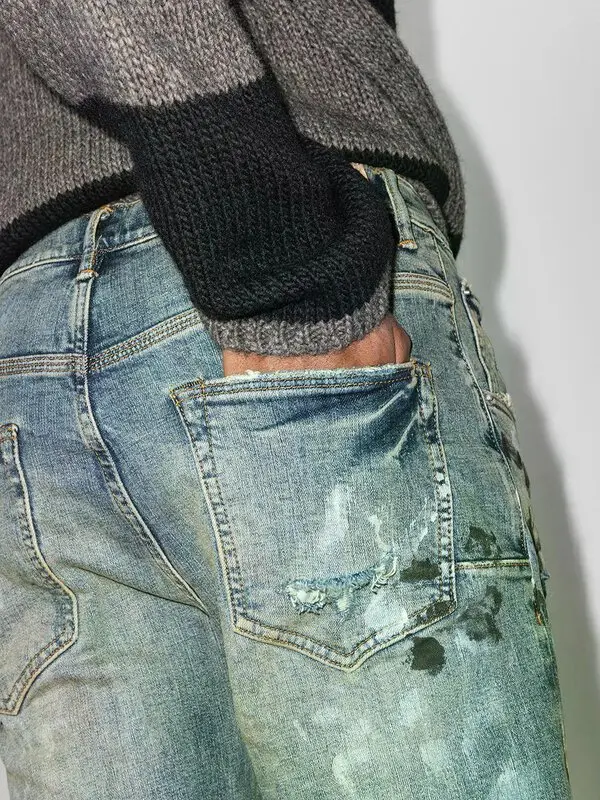 PURPLE BRAND Distressed Ripped Slim-fit Jeans