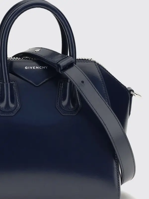 Givenchy Antigona Mini Bag In Smooth Calf Leather With Shoulder Strap - Blue
