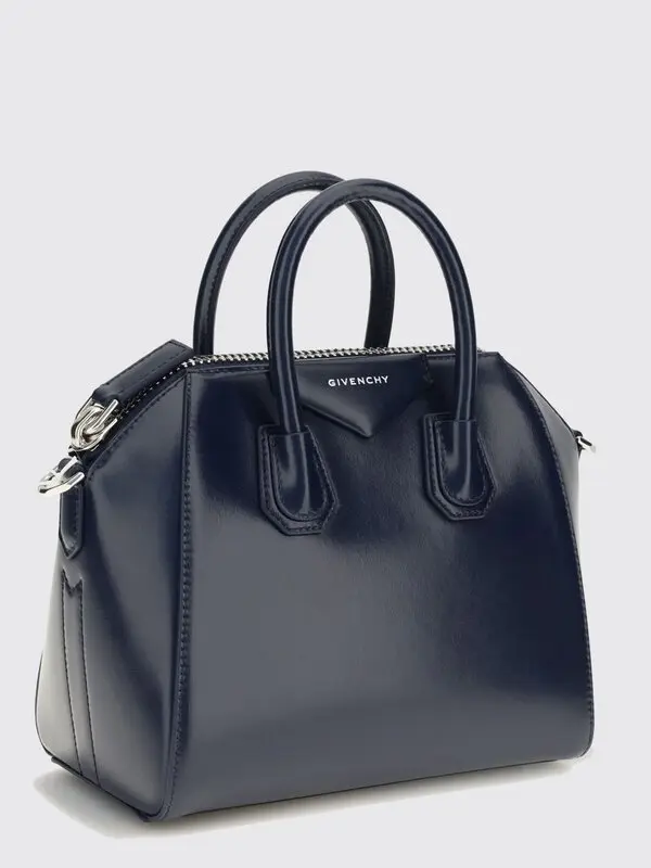 Givenchy Antigona Mini Bag In Smooth Calf Leather With Shoulder Strap - Blue