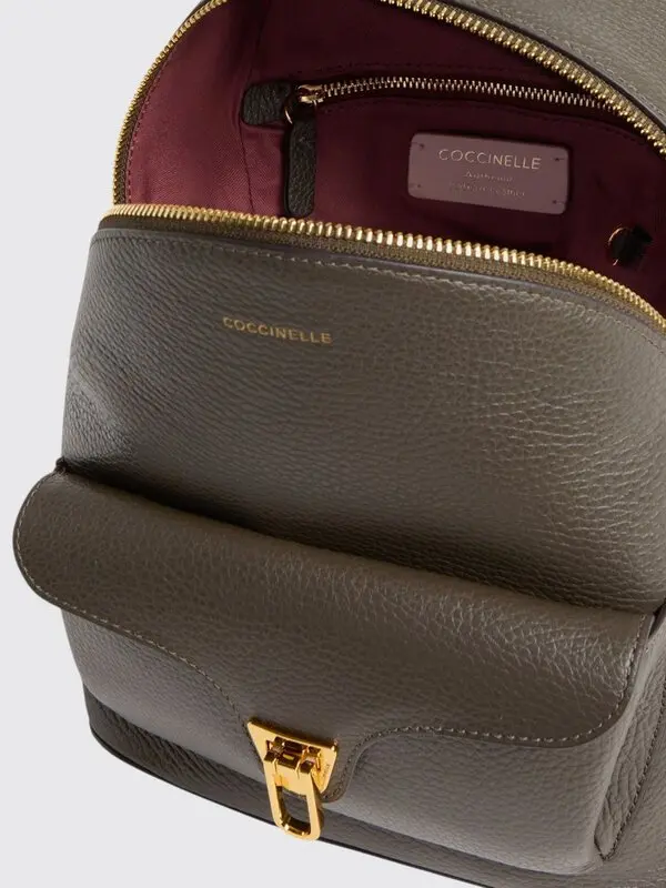 COCCINELLE Beat Generation Small Leather Backpack With Front Pocket