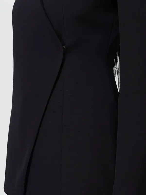 HANITA Cropped Double-breasted Blazer With Concealed Fastening - Black