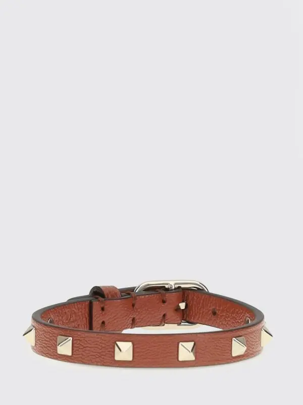 Valentino Garavani Rockstud Goatskin Bracelet With Studs - Red