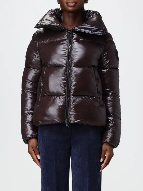 SAVE THE DUCK Short Polyester Puffer Jacket With High Neck And Thermoplume® Padding - Dark