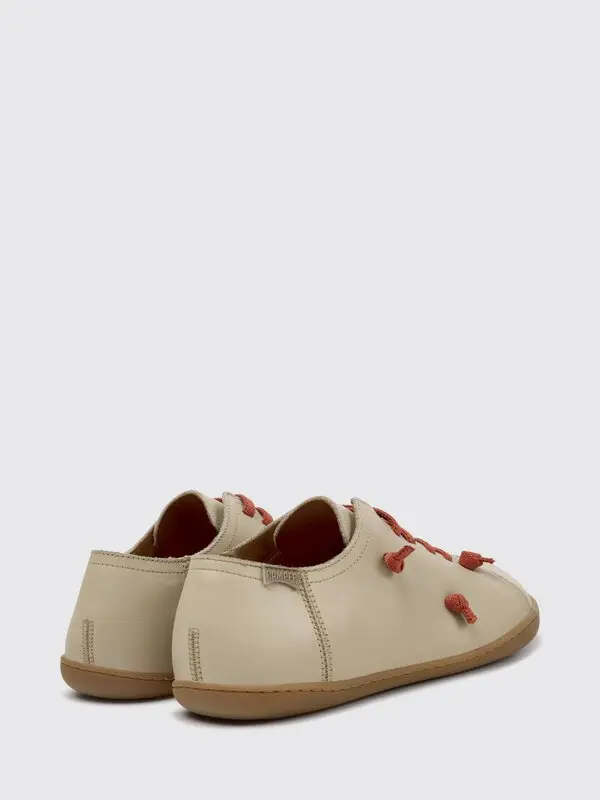Camper Twins Leather Slip-on Sneakers With Embroidery And Elastic Laces