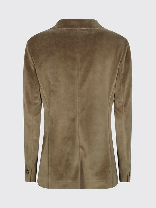 CIRCOLO 1901 Single-breasted Velvet Blazer With Slit Pockets - Beige