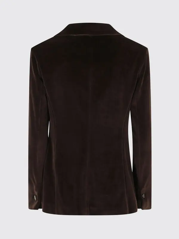 CIRCOLO 1901 Single-breasted Velvet Blazer With Slit Pockets - Brown