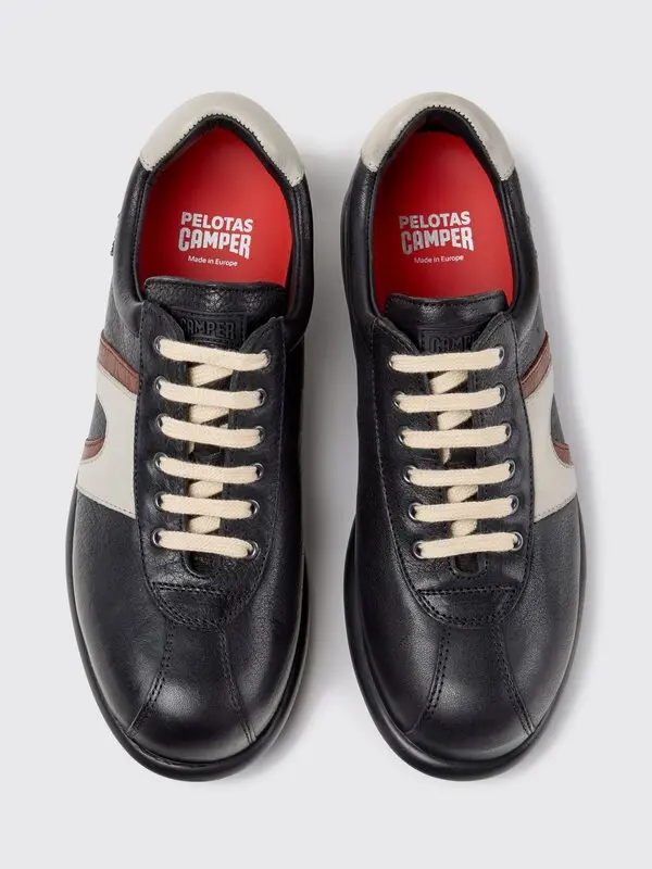 Camper Pelotas Low-top Sneakers In Calf Leather With Contrast Logo