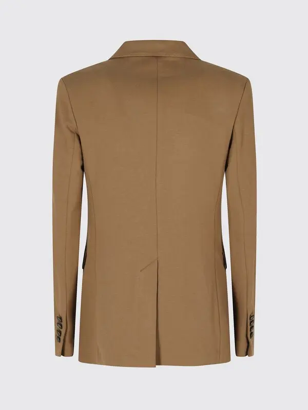 CIRCOLO 1901 Double-breasted Cotton Blazer With Metallic Buttons - Mud