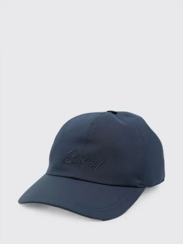 Brioni Polyester Baseball Cap With Tone-on-tone Embroidered Logo - Navy