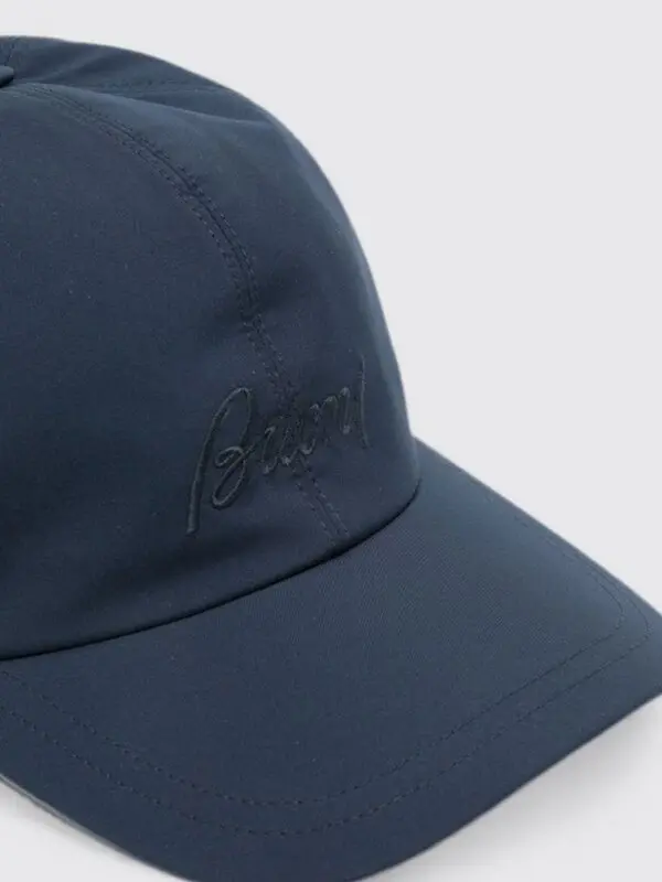 Brioni Polyester Baseball Cap With Tone-on-tone Embroidered Logo - Navy