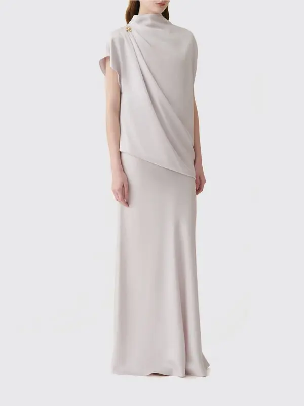 Fabiana Filippi Draped High-neck Blouse With An Asymmetric Hem