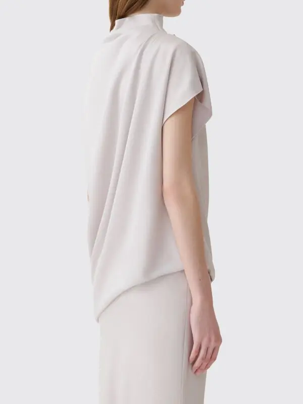 Fabiana Filippi Draped High-neck Blouse With An Asymmetric Hem