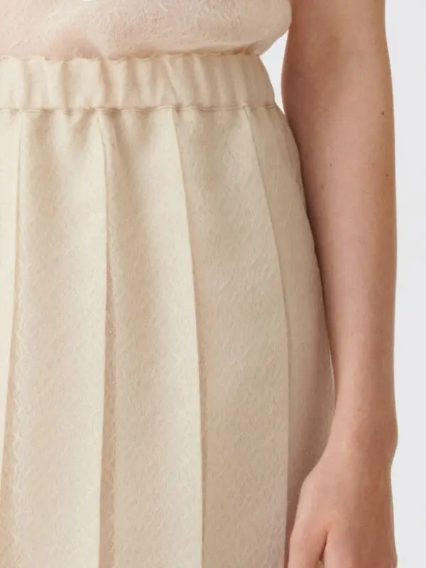 Fabiana Filippi Pleated Silk-blend Midi Skirt With A High Elasticated Waist