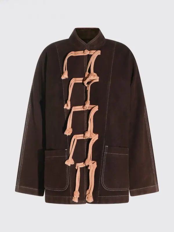 UMA WANG Short Wool Jacket With High Neck And Toggle Closure