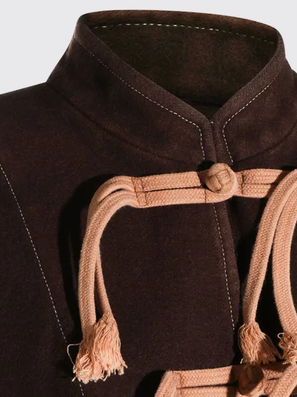 UMA WANG Short Wool Jacket With High Neck And Toggle Closure