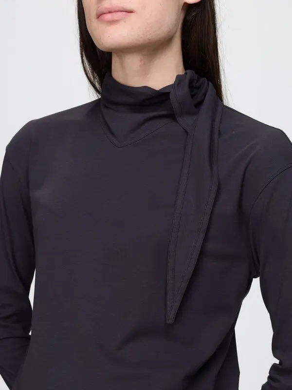 LEMAIRE Cotton Turtleneck Top With Scarf Neck And Long Sleeves