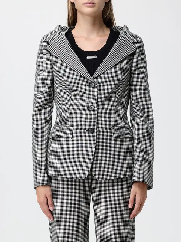 Alexander McQueen Checkered Wool Single-breasted Short Blazer With Peak Lapels