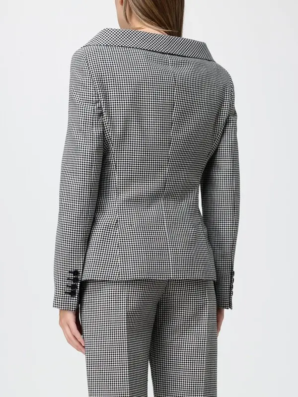 Alexander McQueen Checkered Wool Single-breasted Short Blazer With Peak Lapels