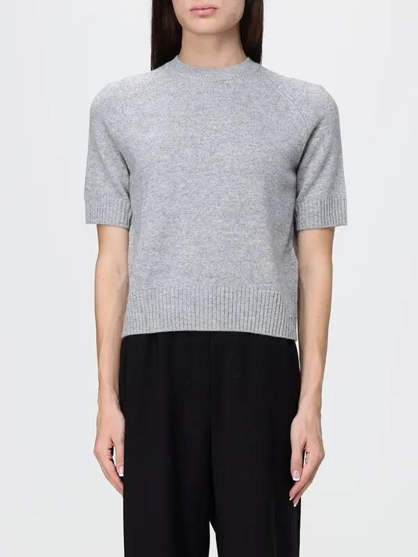 ANINE BING Pure Cashmere Crewneck Sweater With Short Sleeves