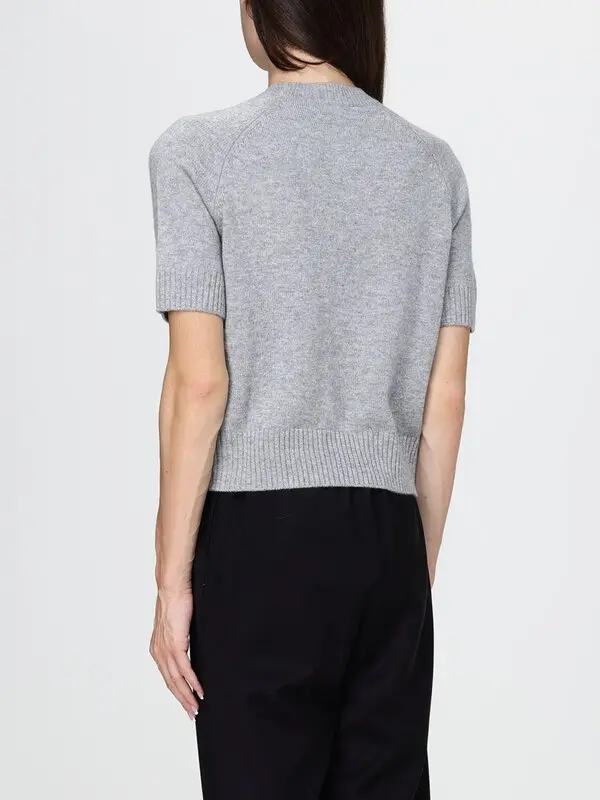 ANINE BING Pure Cashmere Crewneck Sweater With Short Sleeves