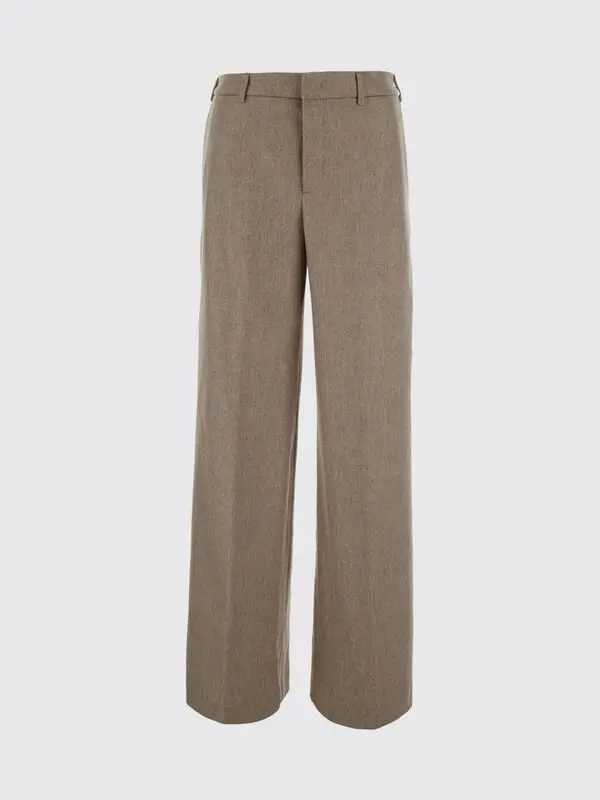 PT TORINO Mid-rise Wool Wide-leg Pants - Beige