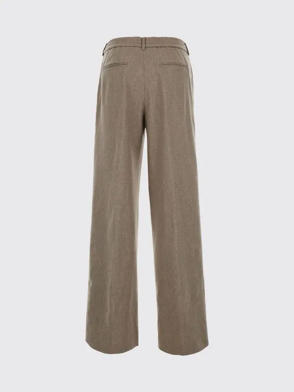 PT TORINO Mid-rise Wool Wide-leg Pants - Beige