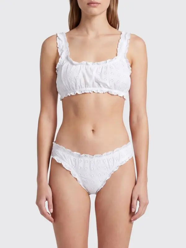 Polo Ralph Lauren Stretch Nylon Bandeau Swimsuit - White